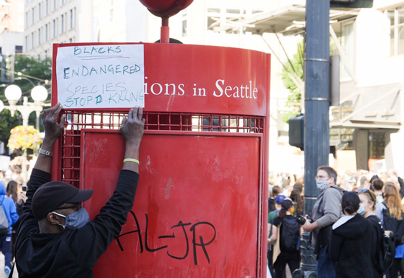 Scenes from a Seattle protest - Pavement Pieces